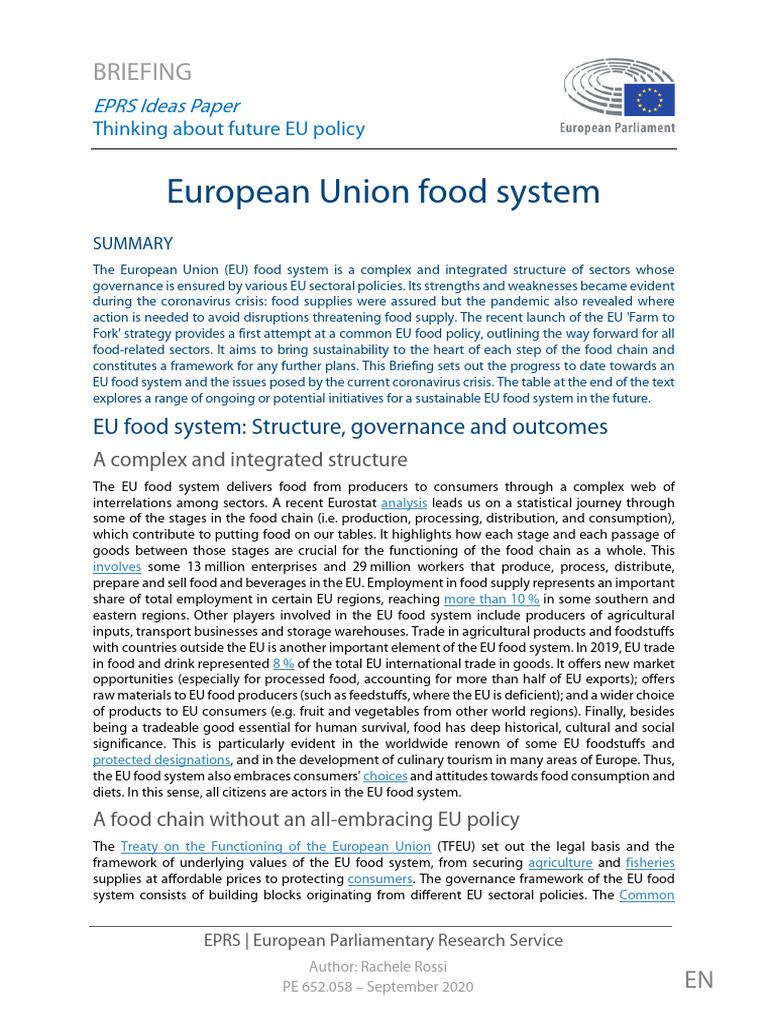 Future of EU Food Policy Insights | PDF | Agriculture | Food Security