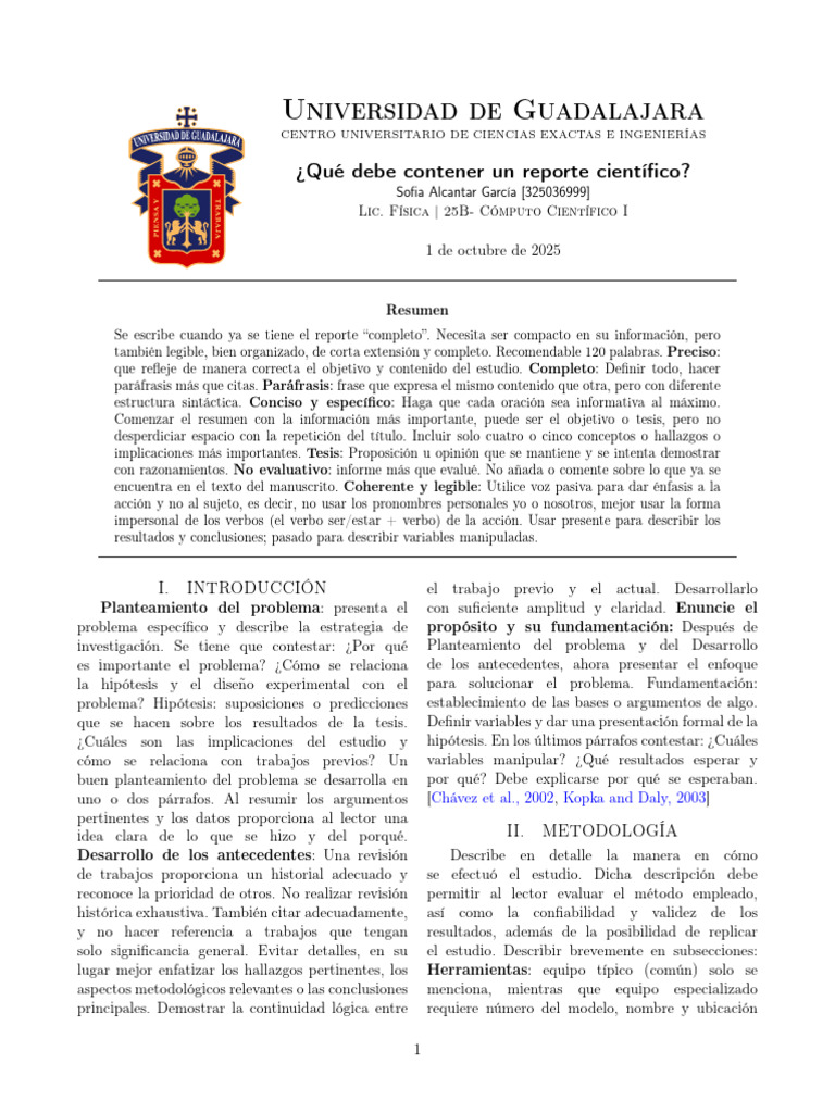 Estructura de un Reporte Científico | PDF | Hipótesis | Método científico