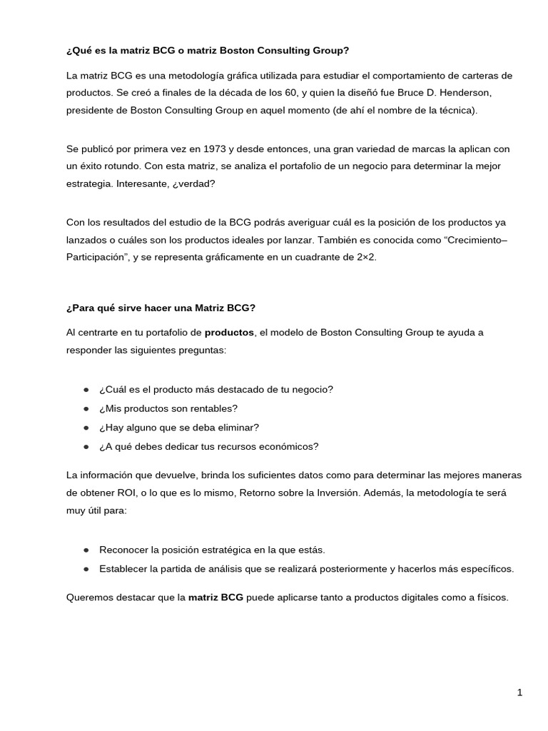 Matriz BCG | PDF | Mercado (economía) | Apple Inc.