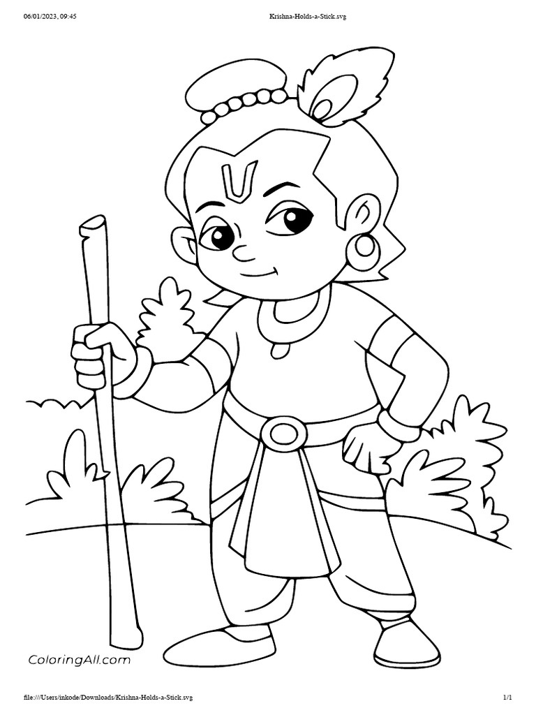 Krishna Holds A Stick | PDF