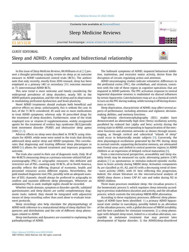Sleep Disorders in ADHD: A Review | PDF | Attention Deficit ...