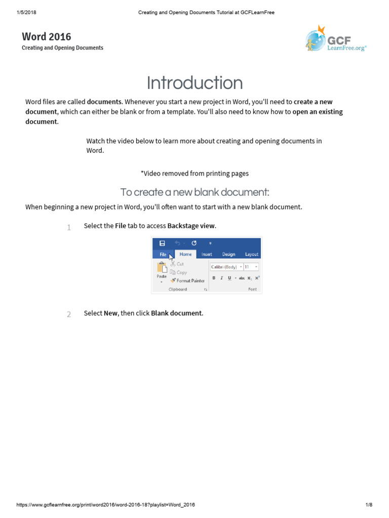 3-Creating and Opening Documents Tutorial at GCFLearnFree | PDF | Document | Computer Architecture