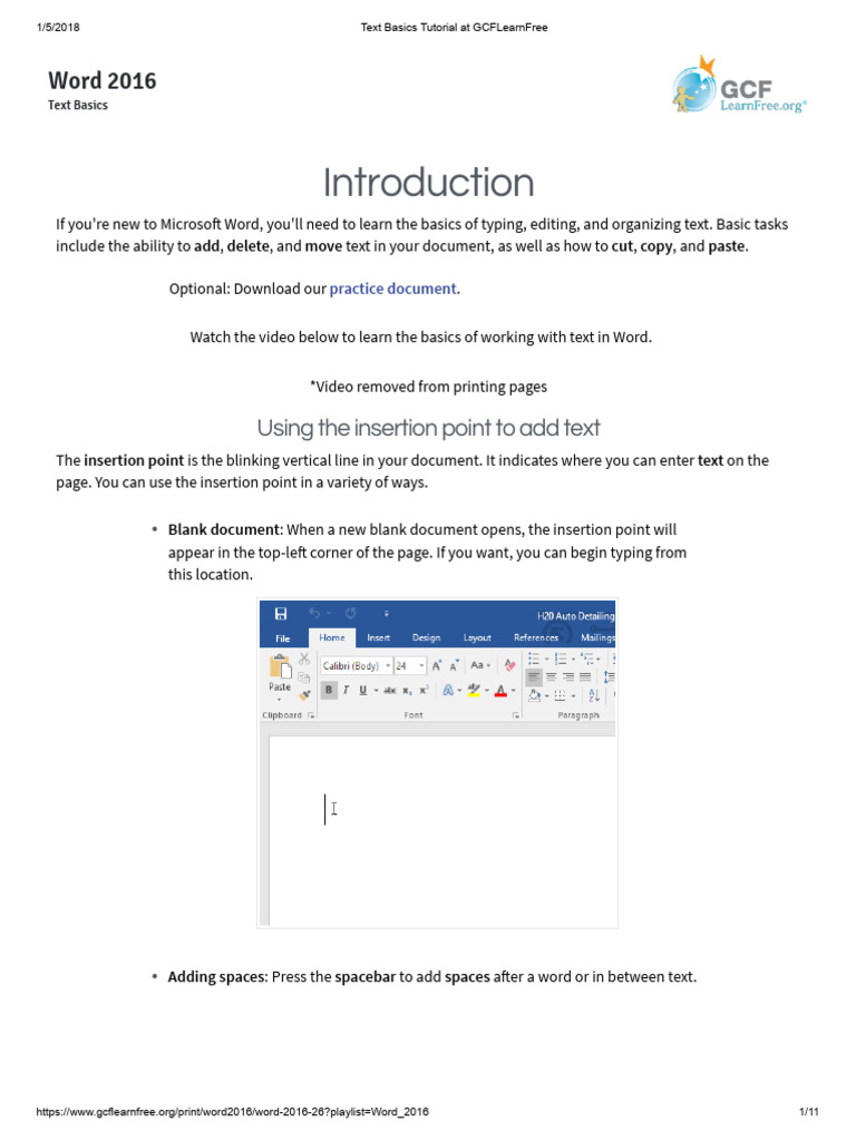 5-Text Basics Tutorial at GCFLearnFree | PDF | Computer Keyboard | Computing