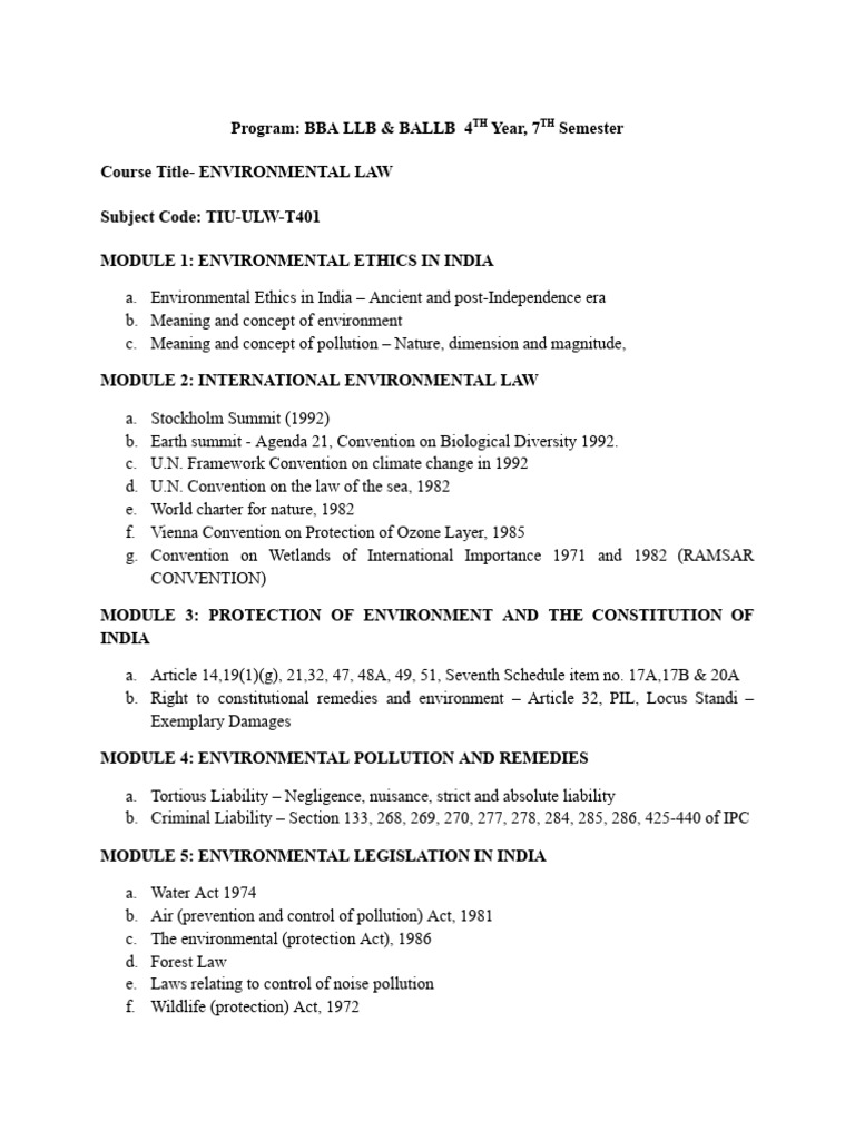 Compiled Syllabus Bballb & Ballb 4th Year 7th Semester | PDF | Patent | Alternative Dispute ...