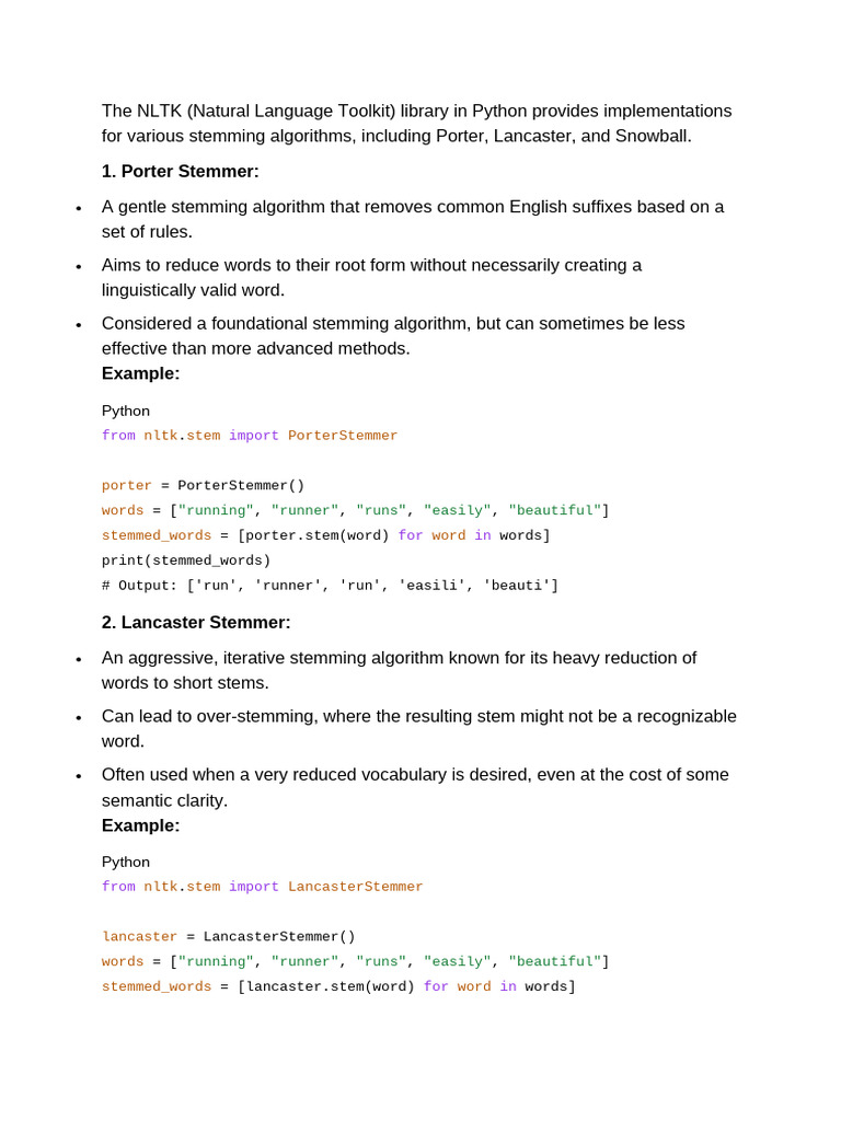 Stemmer in Python | PDF | Applied Linguistics | Computing