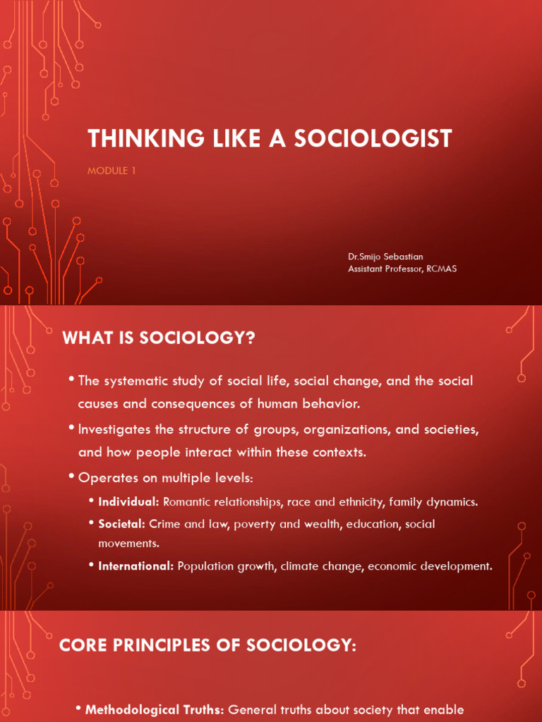 Module 1-Thinking Like A Sociologist-Handouts | PDF | Sociology | Theory