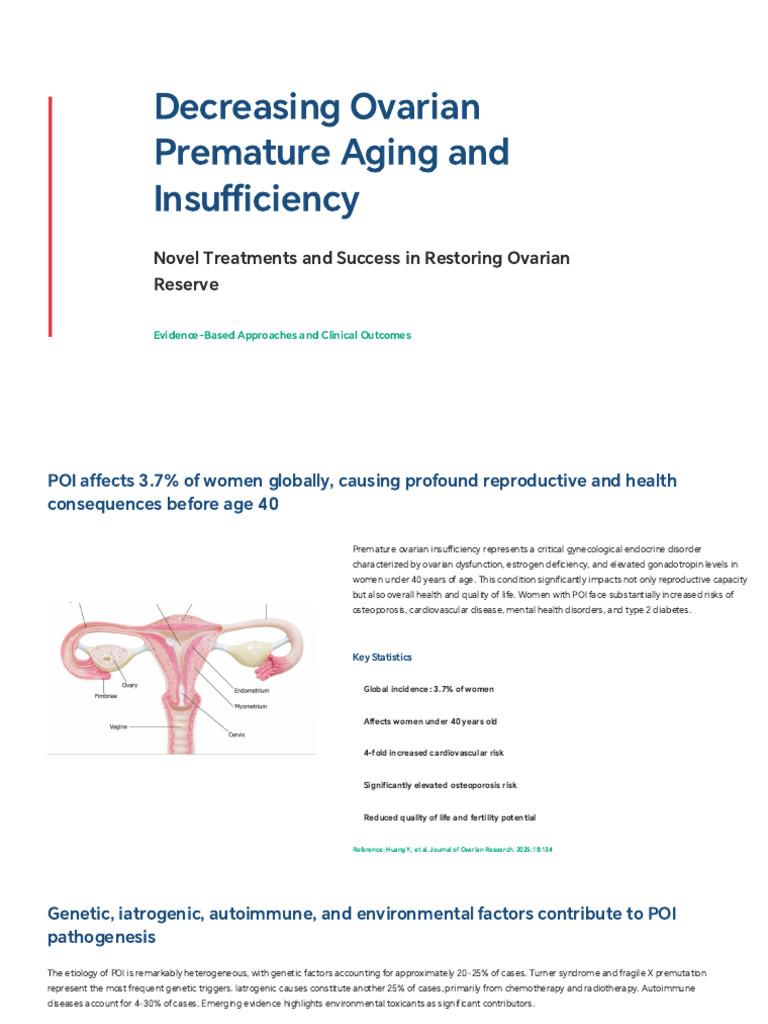 Innovative Treatments for Premature Ovarian Insufficiency | PDF ...