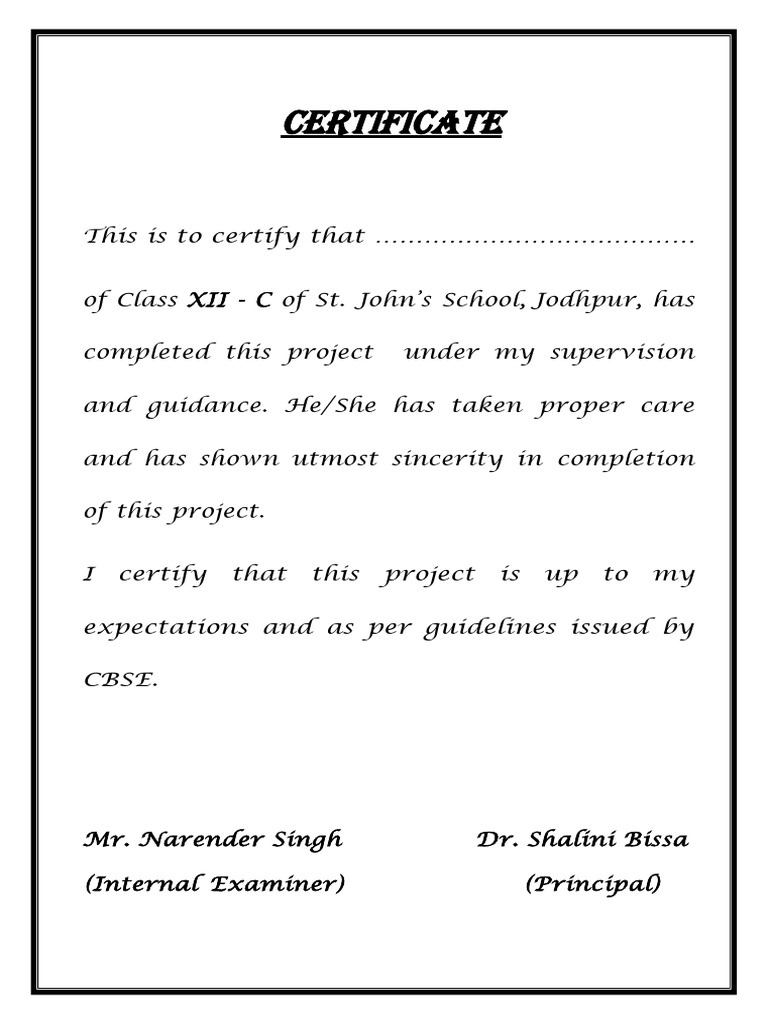 Internal Project Certificate Economics Class Xii | PDF