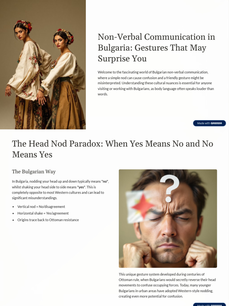 Non Verbal Communication in Bulgaria Gestures That May Surprise You ...