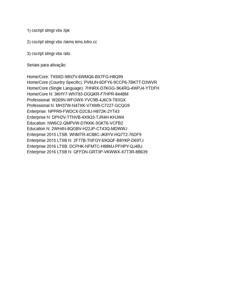 Ativador Windows 10 | PDF