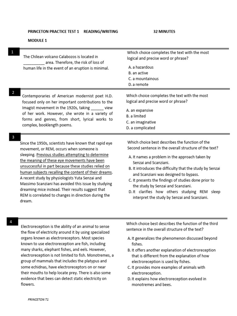 Princeton Practice Test 1 | PDF | Alzheimer's Disease