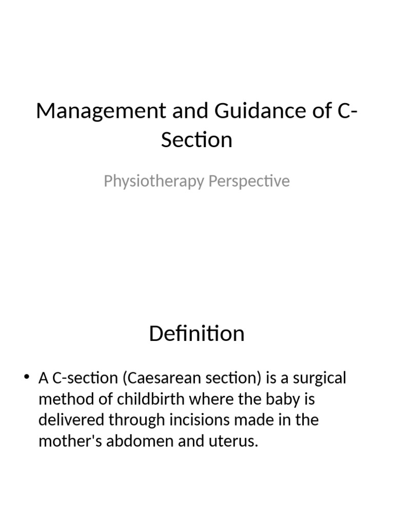 C-Section Recovery: Physiotherapy Guide | PDF