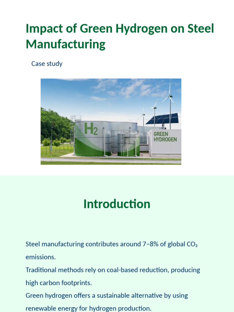 Eco Design Impact of Green Hydrogen On Steel Manufacturing | PDF ...