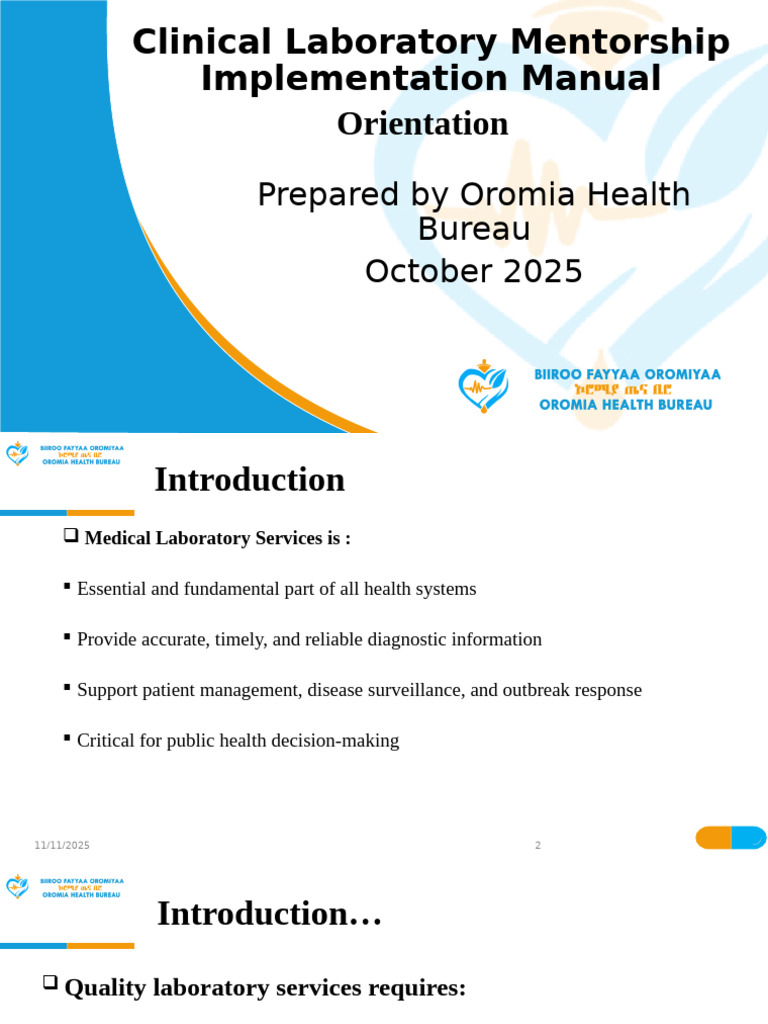 Clinical Lab Mentorship Manual for Oromia | PDF | Mentorship | Laboratories