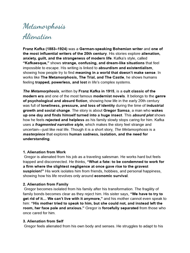 Metamorphosis (3) | PDF | The Metamorphosis | Franz Kafka