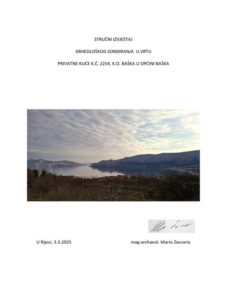Izviješće Sondiranja Jasna Milazzi - Baška | PDF