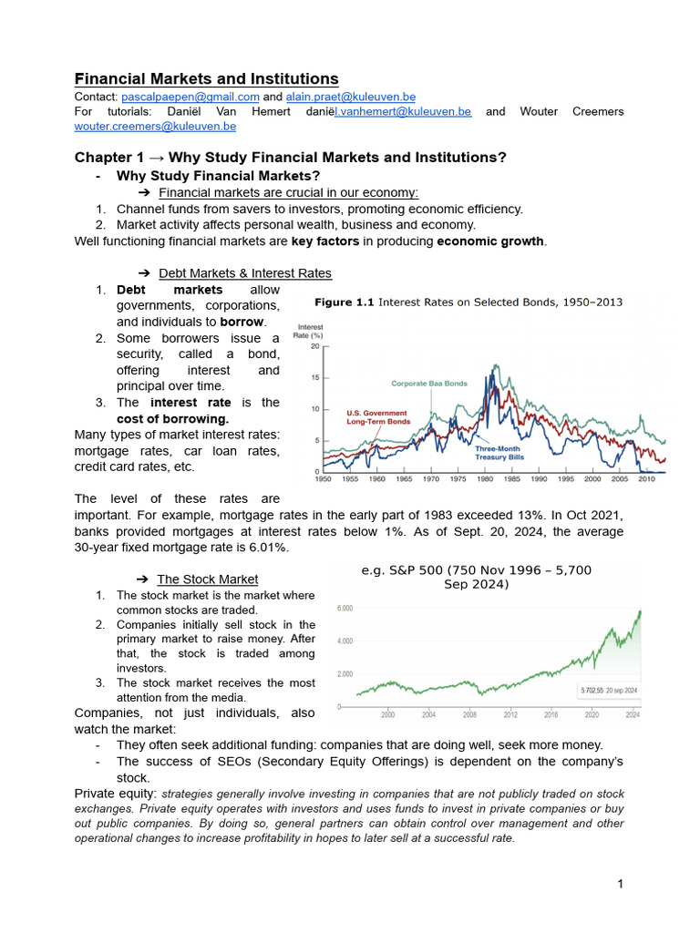 Understanding Financial Markets & Institutions | PDF | Interest ...