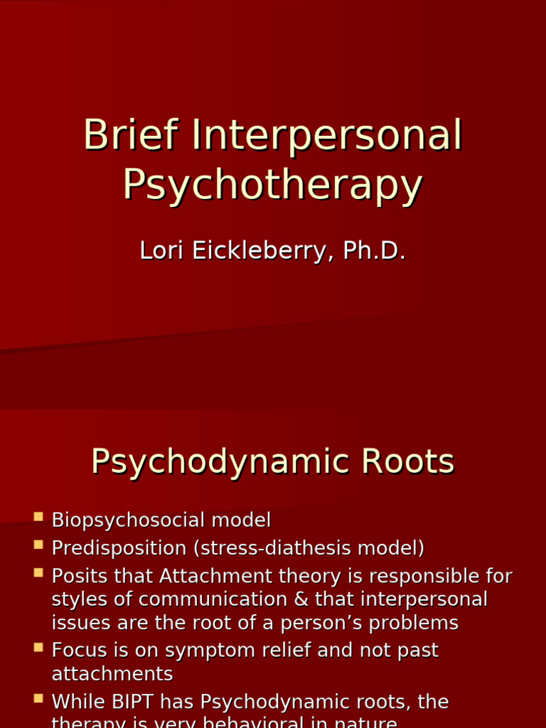 Interpersonal Psychotherapy Overview | PDF | Psychotherapy | Mental Health