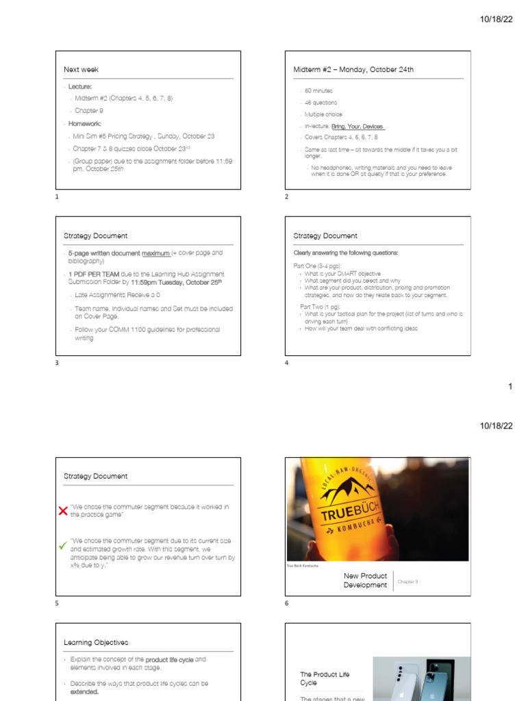 F2022 - MKTG 1102 - Chapter 8 (Posted) | PDF | Innovation | Marketing