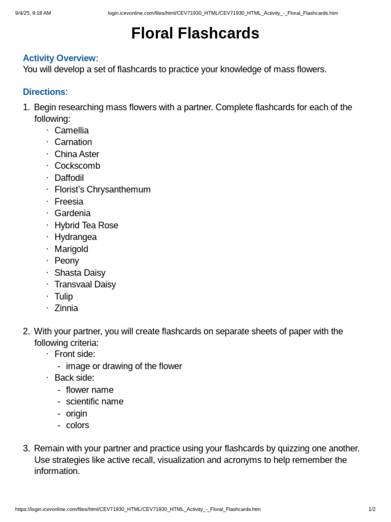 Files HTML CEV71930 HTML CEV71930 HTML Activity - Floral Flashcards ...