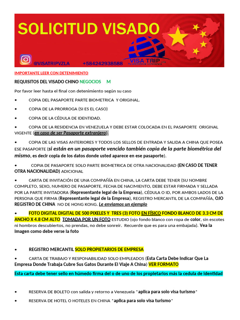 Solicitud Visa Negocios Para China March 2024 Visatrip | PDF | Visa de viaje | Pasaporte