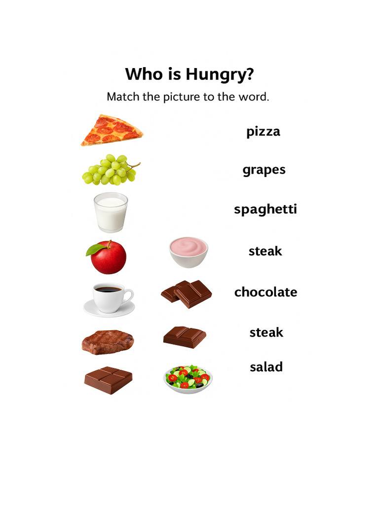 Who Is Hungry Worksheet | PDF