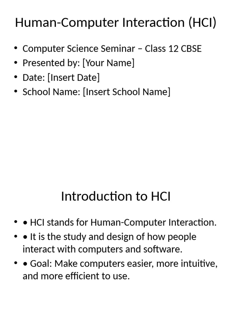 Human Computer Interaction Class12 | PDF | Human–Computer Interaction | User Interface