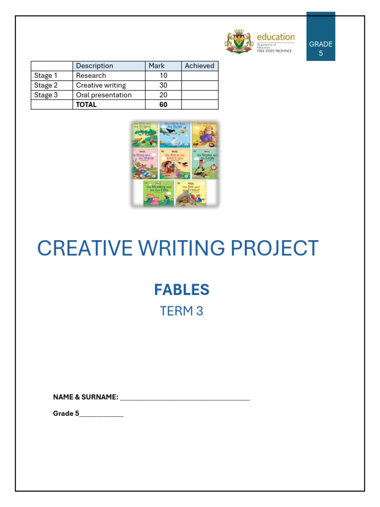 Grade 5 Fables Creative Writing Project | PDF | Fable | Human Communication