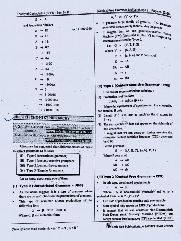 Chomsky Hierarchy | PDF