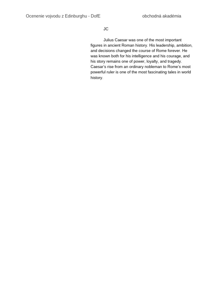 Dofe Application Questionaire | PDF | Julius Caesar | Augustus