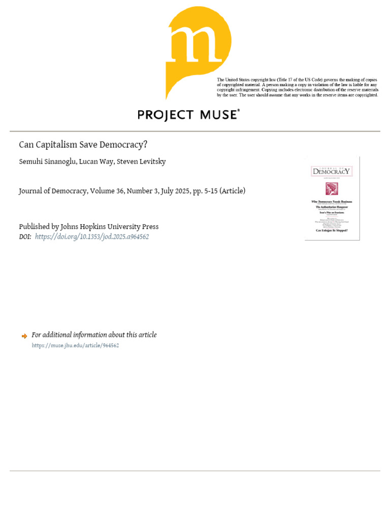 Can Capitalism Strengthen Democracy? | PDF | Democracy | Political ...
