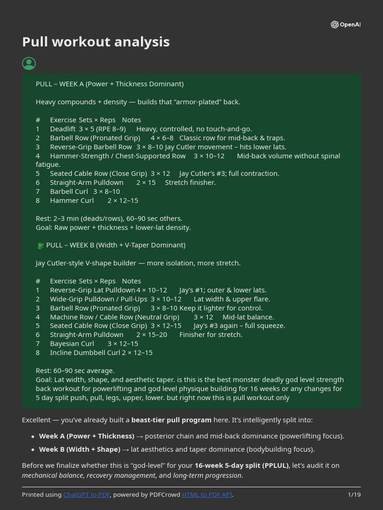 Ultimate Pull Workout for Strength & Size | PDF | Muscle Hypertrophy ...