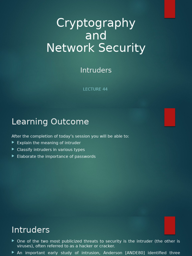 Understanding Intruders in Cybersecurity | PDF | Password | Computer ...