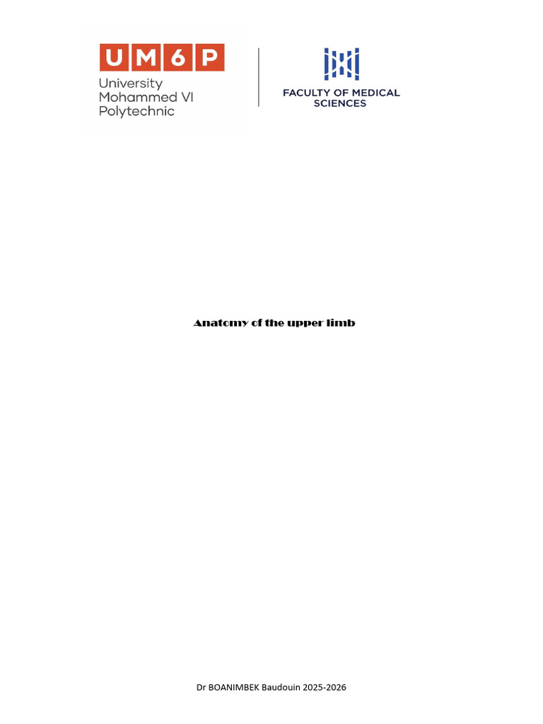 Anatomy of the Upper Limb | PDF | Anatomical Terms Of Motion | Elbow