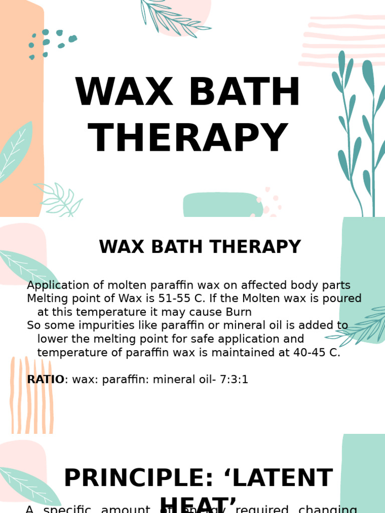 Wax Bath Therapy Guide and Techniques | PDF