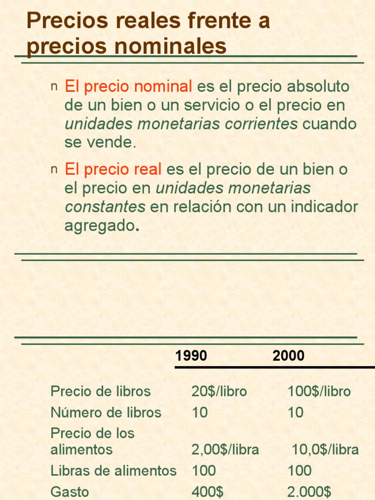 Precios Nominales y Precios Reales | PDF