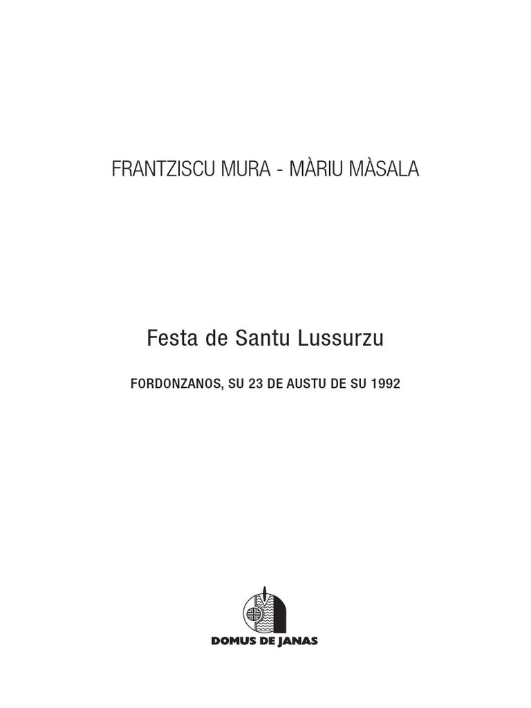 Gare Poetiche. Frantziscu Mura, Mariu Masala - Festa de Santu Lussurzu ...