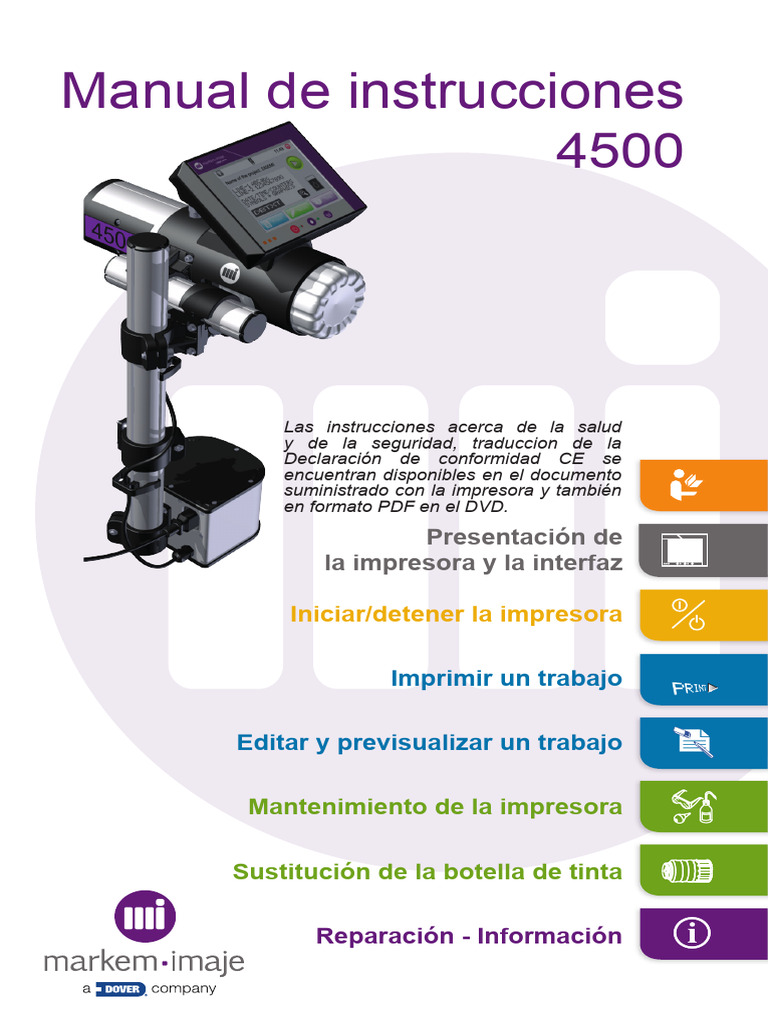Manual de Instrucciones 4500 | PDF | Impresora (Computación) | Informática