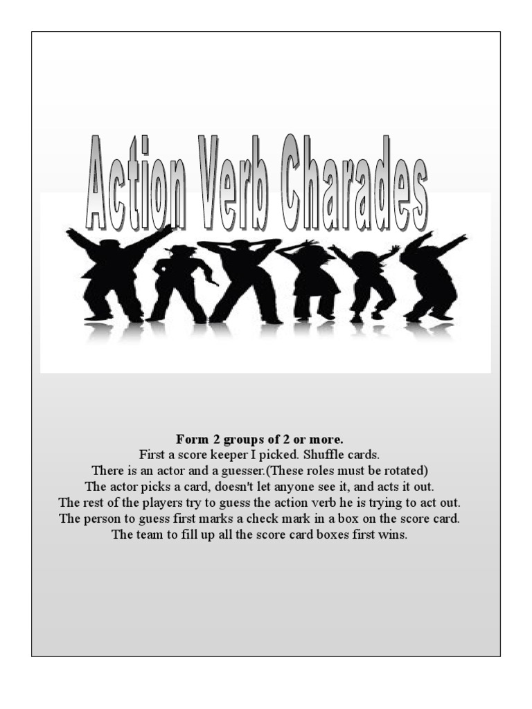 Action Verb Charades | PDF