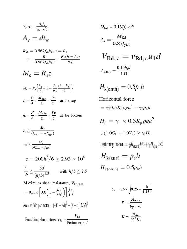 Formula Sheet | PDF