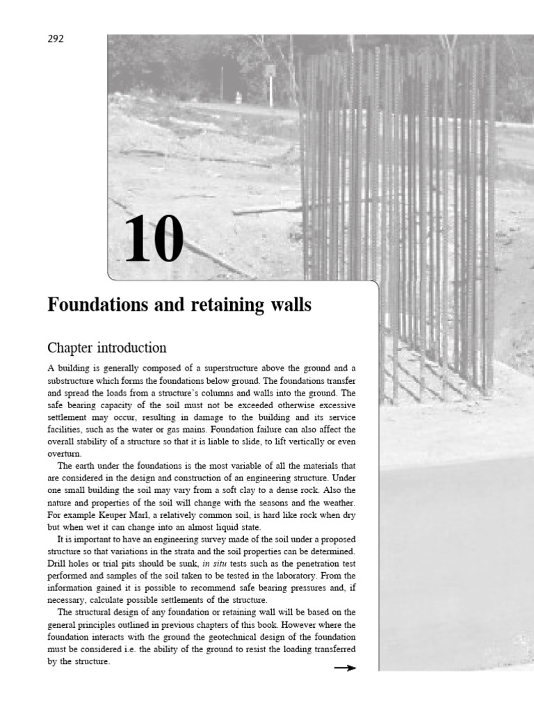 Foundations and Retaining Walls Design | PDF | Column | Bending