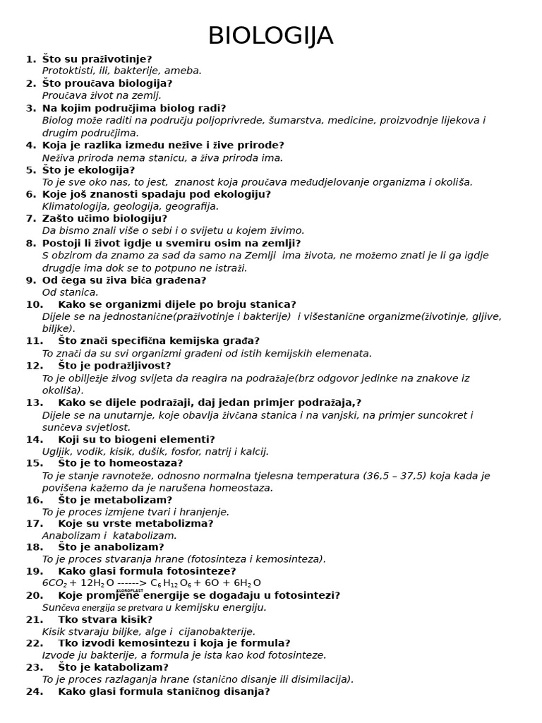 Biologija 1.b | PDF