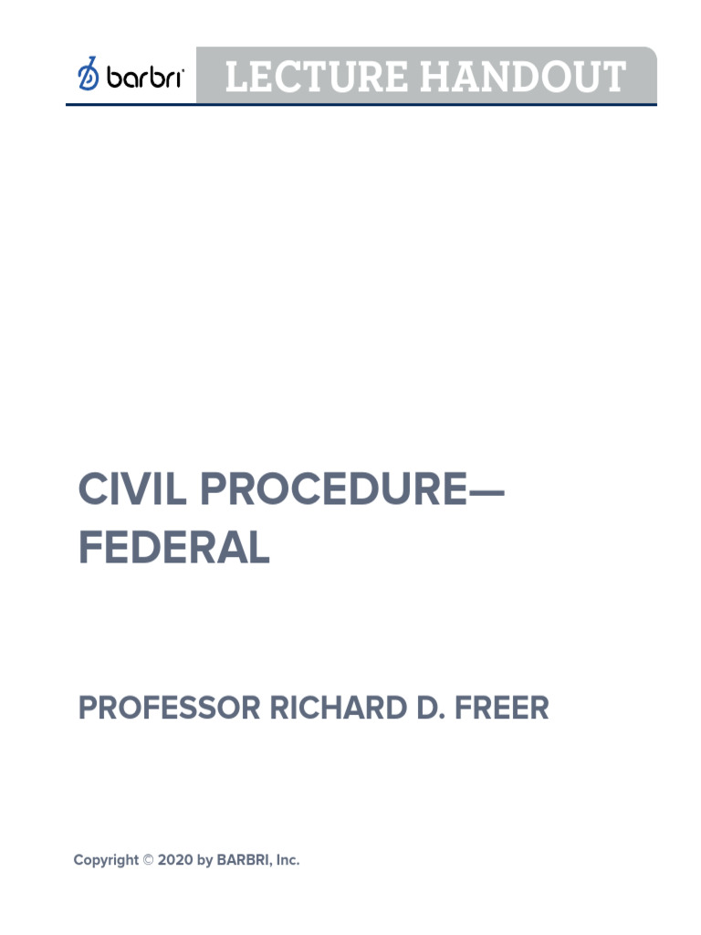 Handout File 1 | PDF | Service Of Process | Diversity Jurisdiction