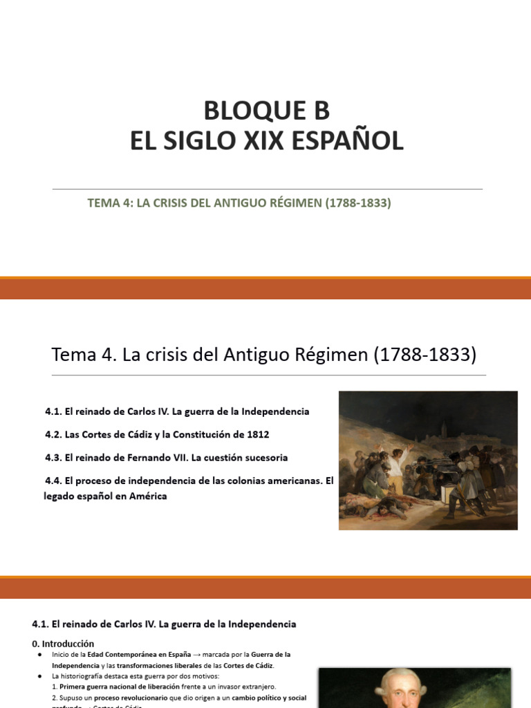 Tema 4. La crisis del Antiguo Régimen (1788-1833).pptx | PDF | Guerra ...