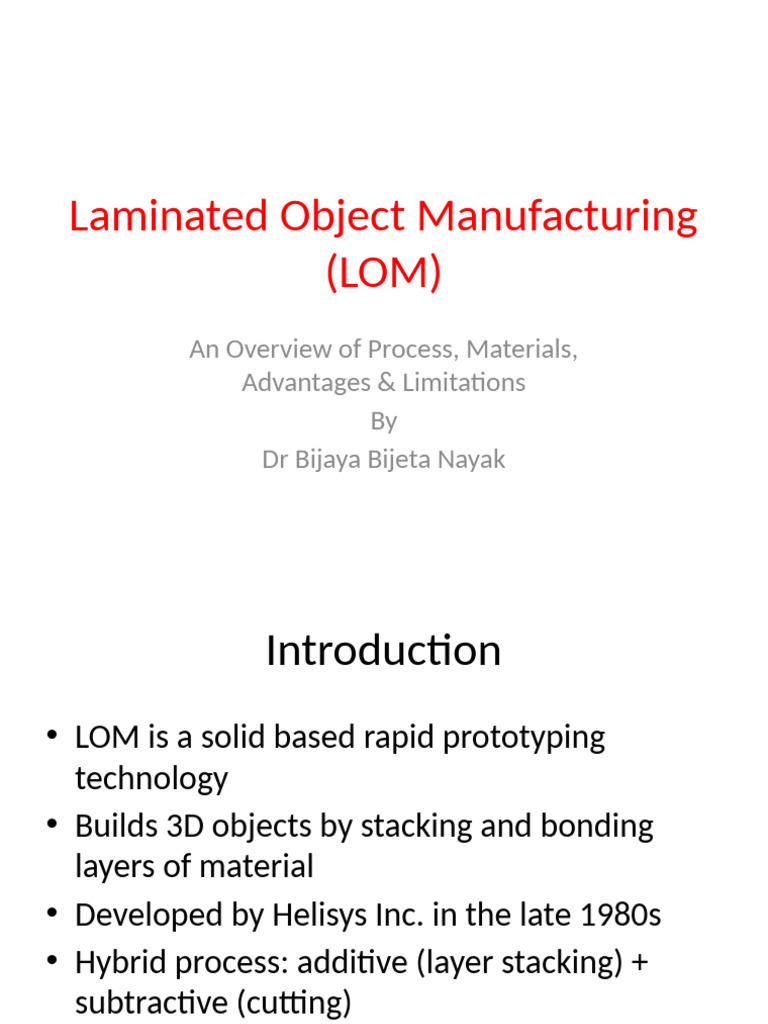 Overview of Laminated Object Manufacturing | PDF | Lamination | Adhesive