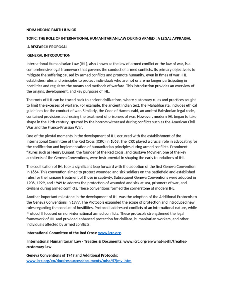 JR' S Projrct Proposal 2 | PDF | International Humanitarian Law | Civilian