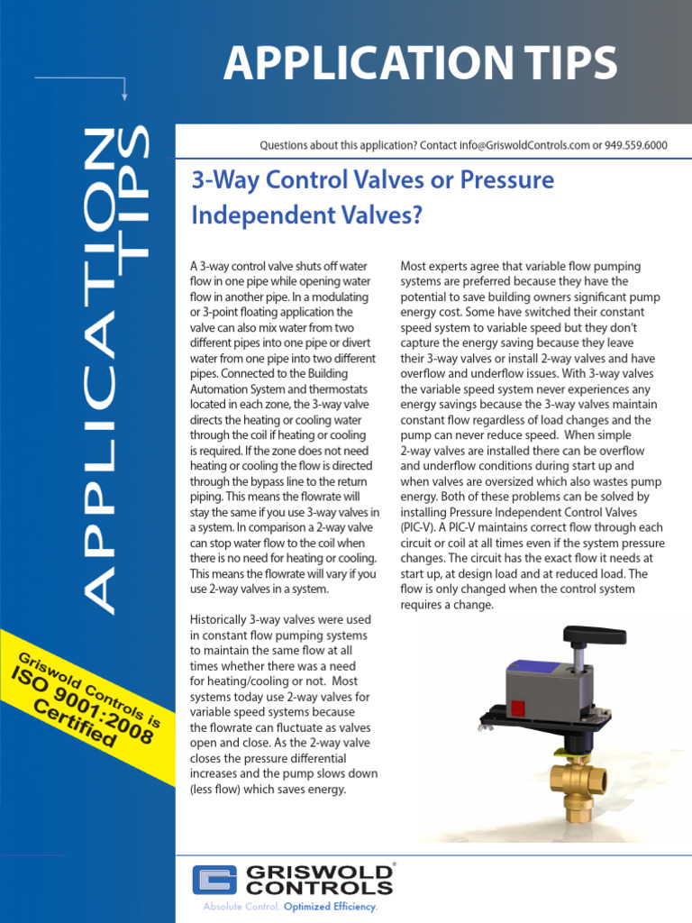 3-Way vs Pressure Independent Valves | PDF | Valve | Pump