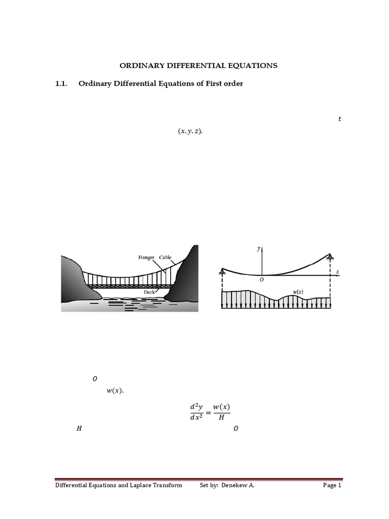 Chapter 1 Differential Equations & Laplace Transform | PDF | Partial Differential Equation ...