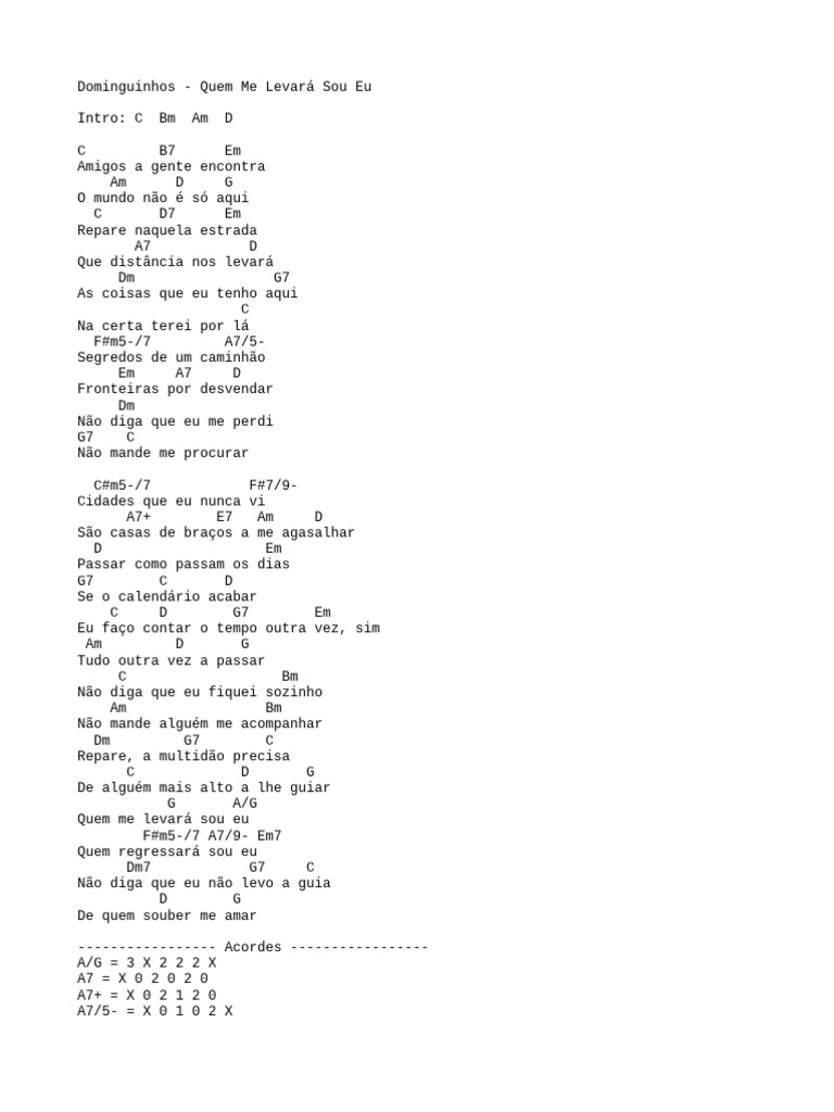 Quem Me Levara Sou Eu | PDF