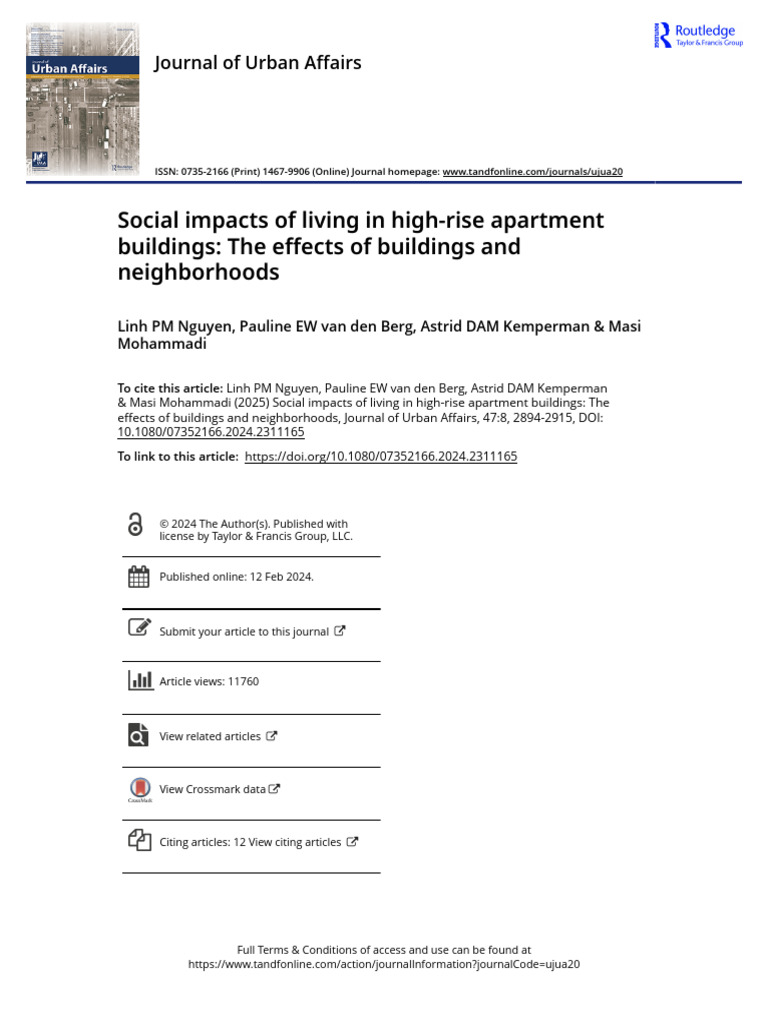 Social Impacts of Living in High-Rise Apartment Buildings The Effects ...
